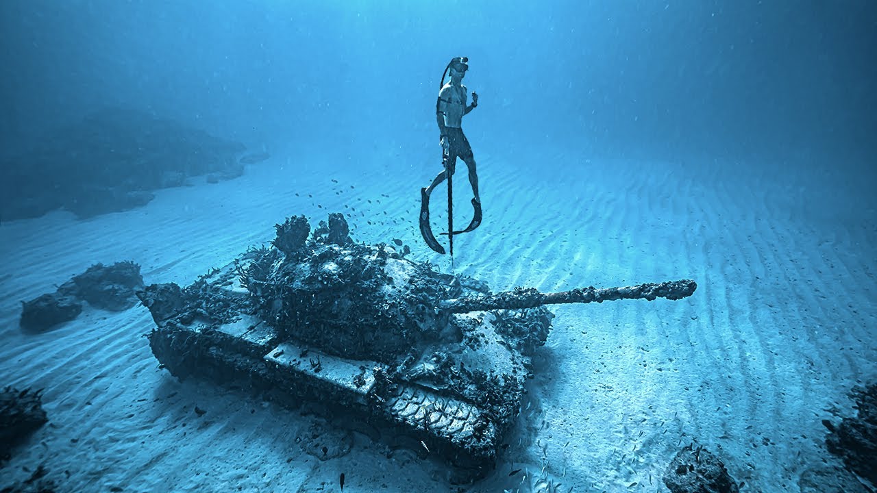 Holding My Breath Spearfishing Vietnam War Era Military TANKS & Playing ...