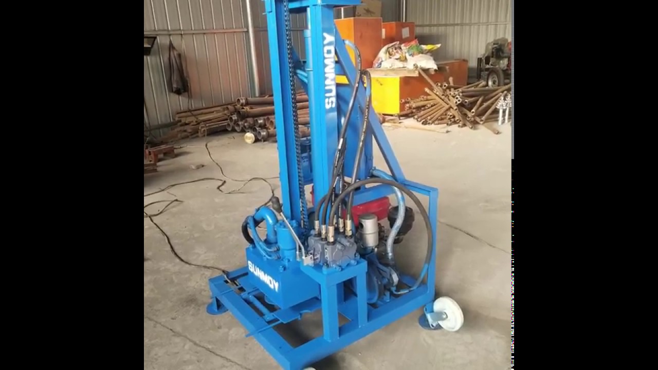 Portable water well drilling machine - YouTube