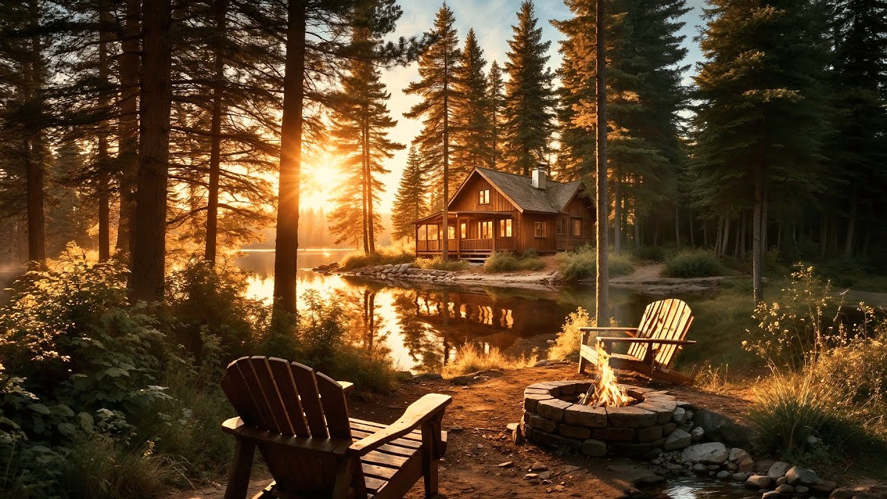 🎵 The Most Peaceful Ambience, Beautifull Cozy Forest Scenery – Campfire ...