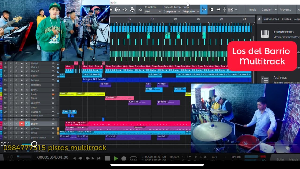 LOS DEL BARRIO SESSION MULTITRACK STUDIO ONE - YouTube