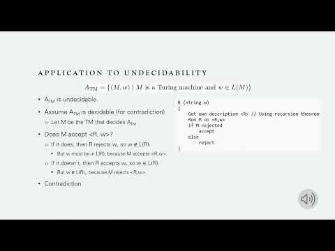 The Recursion Theorem and Decidability of Logical Theories - YouTube
