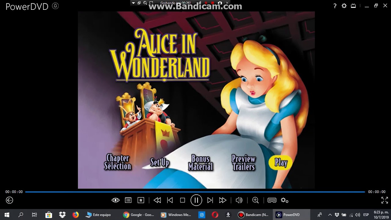Alice In Wonderland Disney DVD Menu