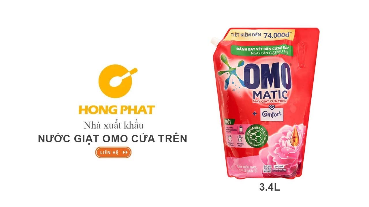 HỒNG PHÁT Nhà Xuất Khẩu: Nước Giặt OMO Matic Cửa Trên Hương Hoa Hồng Ecuador Túi 3.4 Lít - YouTube