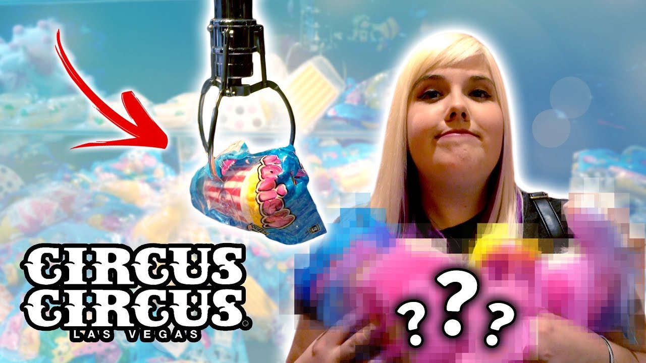 Squishy claw machine wins and more at Circus Circus arcade! - YouTube