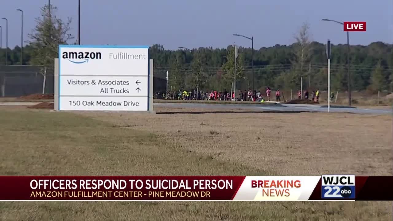 Heavy police presence at Amazon distribution center in Pooler - YouTube