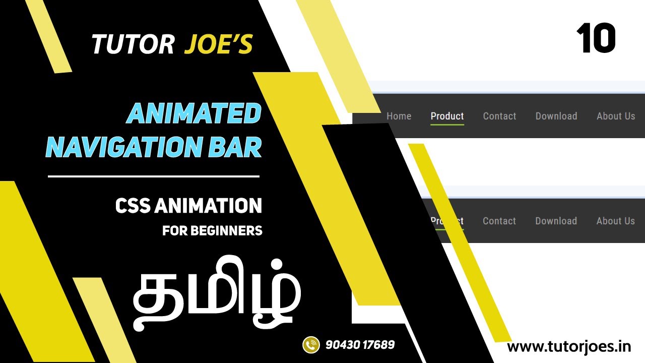 Animated Navbar Css In Tamil Css Animation Project 10100 Youtube