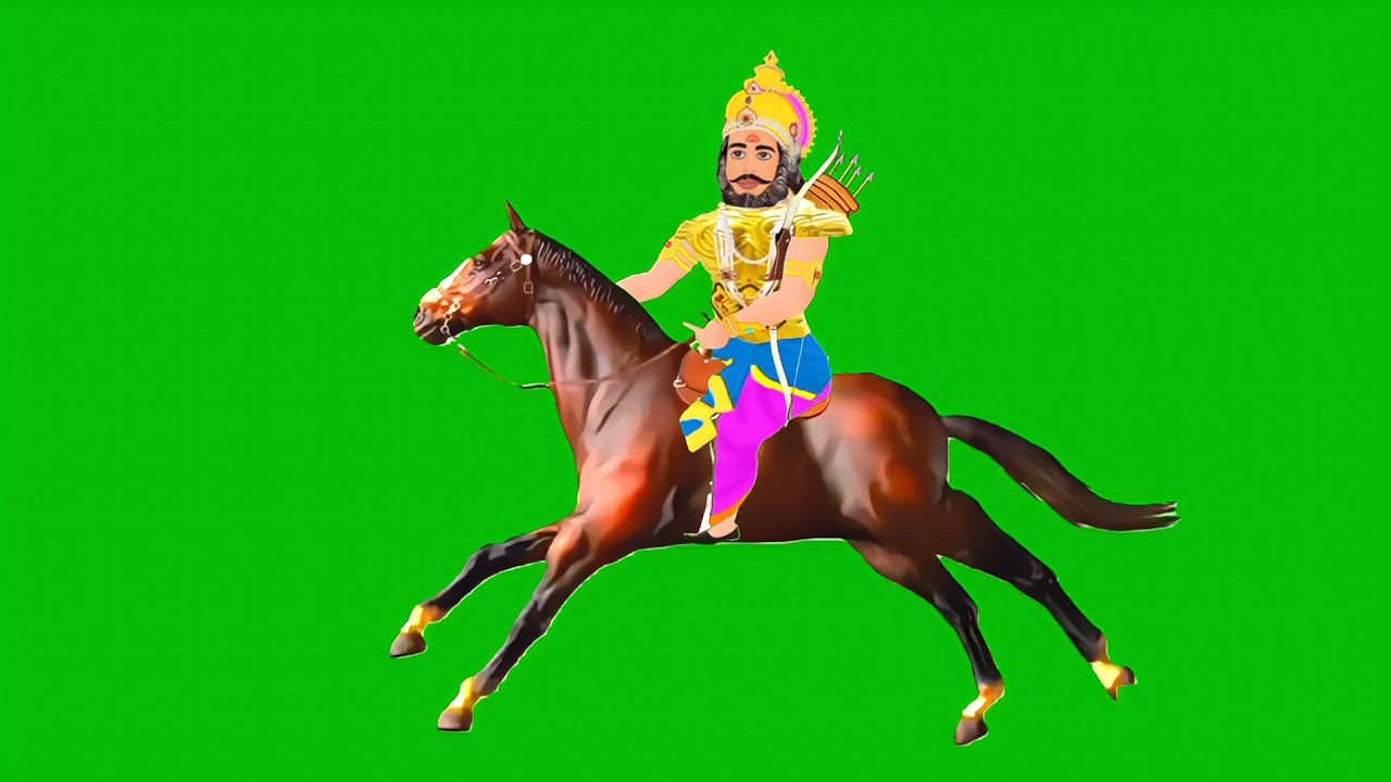 घोडे असवार दशरथ राजा ग्रीन स्क्रीन कार्टून/cartoon character Dashrath ...