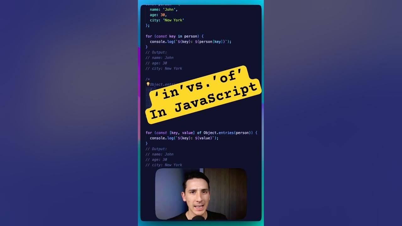 Quick: `in` vs. `of` in JavaScript #javascript #javascripttutorial #coding #programming - YouTube