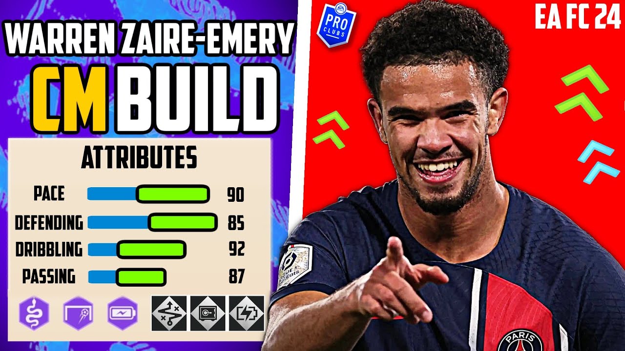 THE *META* BEST WARREN ZAIRE-EMERY CM BUILD EA FC 24 Pro Clubs - YouTube