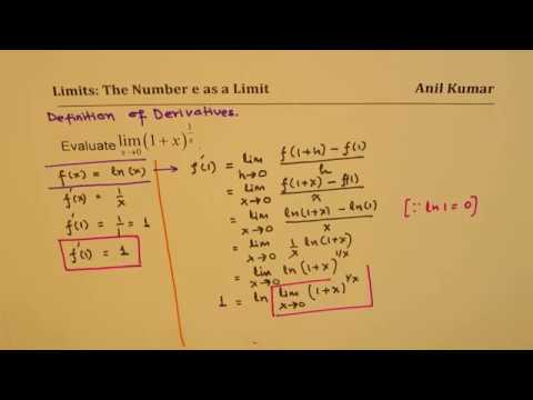 EXTENDED Explore Number e as Limit of x approaches zero (x + 1/x)^(1/x ...