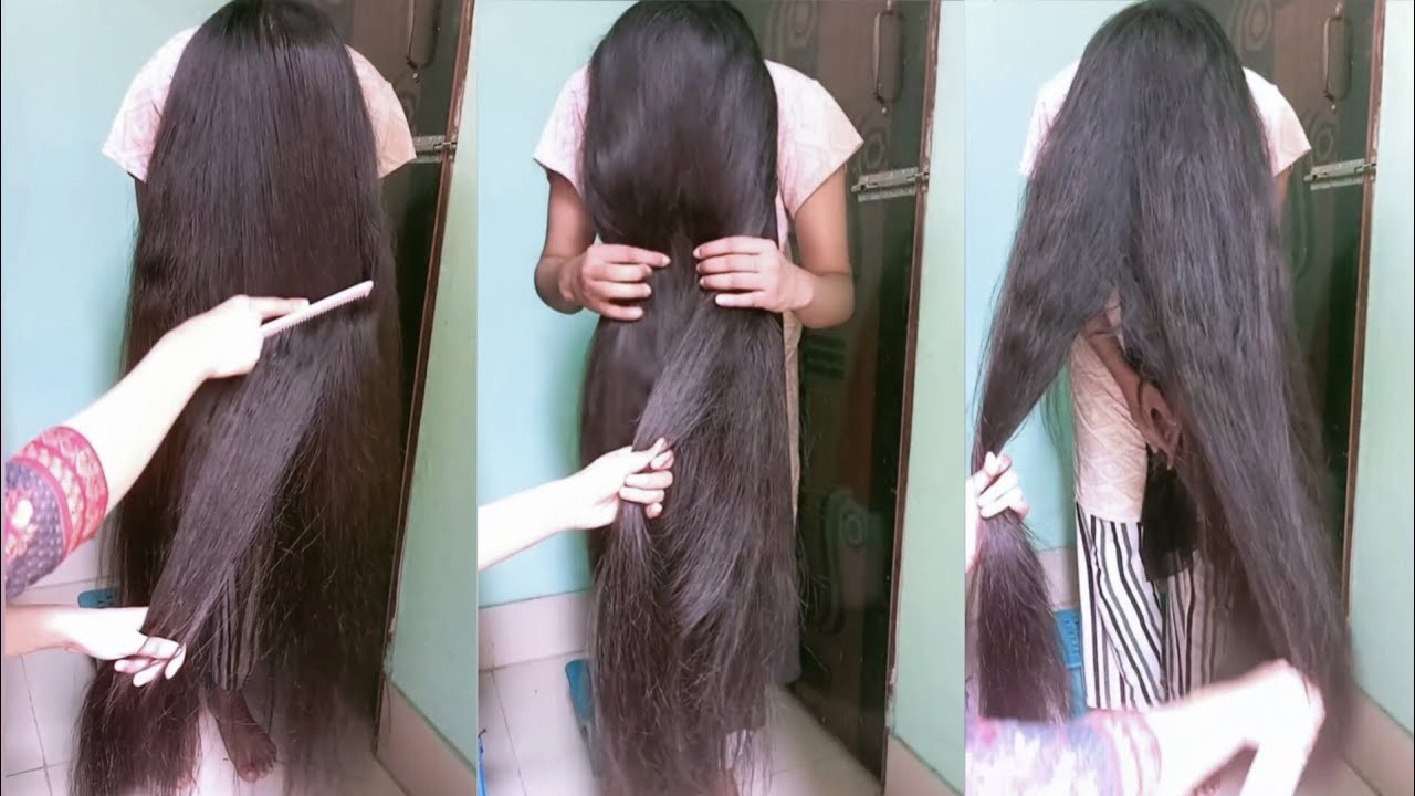 forward long hair combing by sister | long hair overface combing | hair ...
