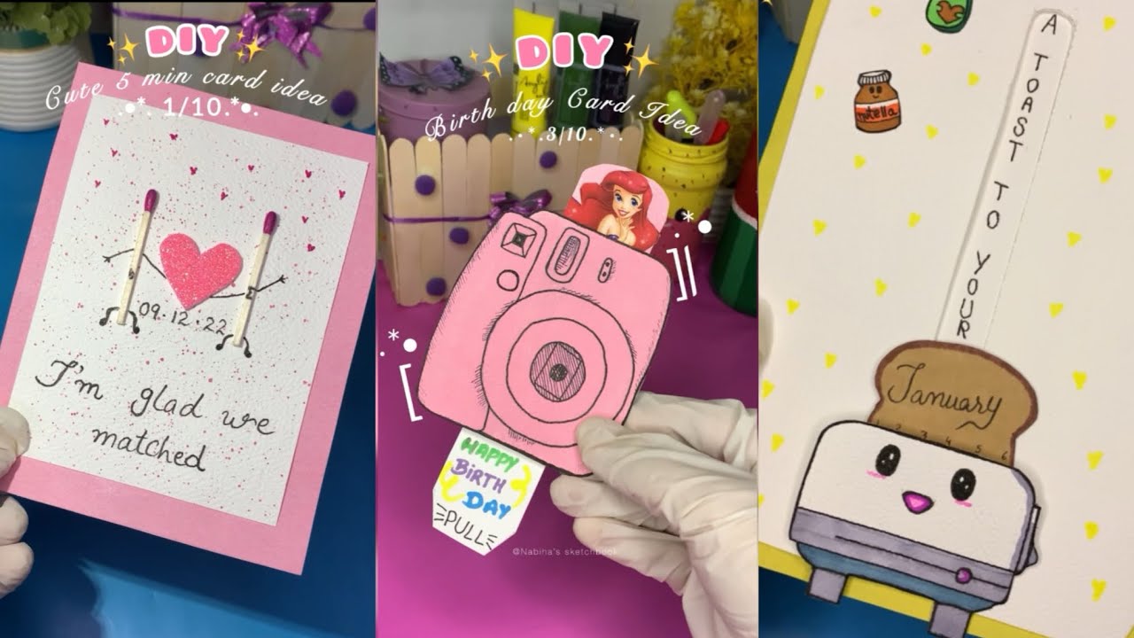 Easy Homemade Card Ideas/ Handmade easy card tutorial / DIY card ideas ...