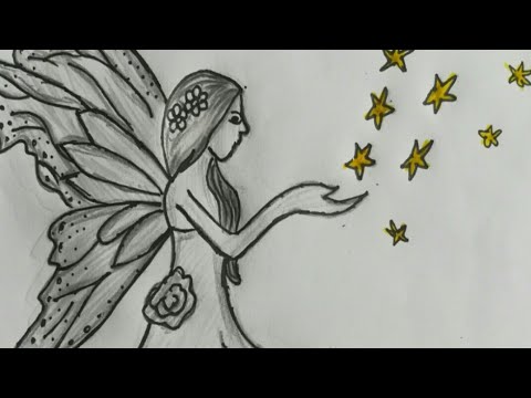 #Angel#Drawing#Painting|Angel is on sky,drawing of an angel holding ...