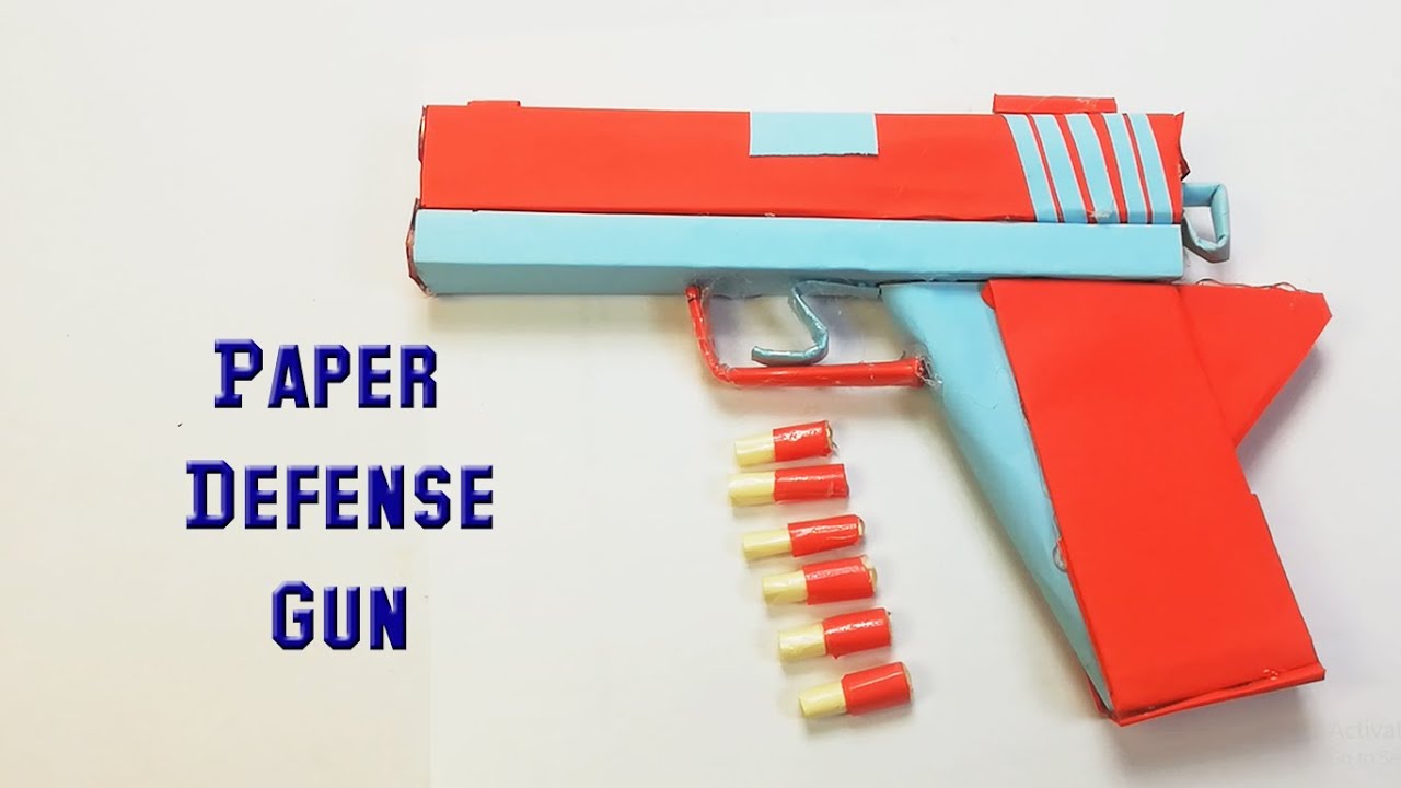 How to Make a Paper Defense Gun That Shoot Paper Bullet / Paper Weapons ...