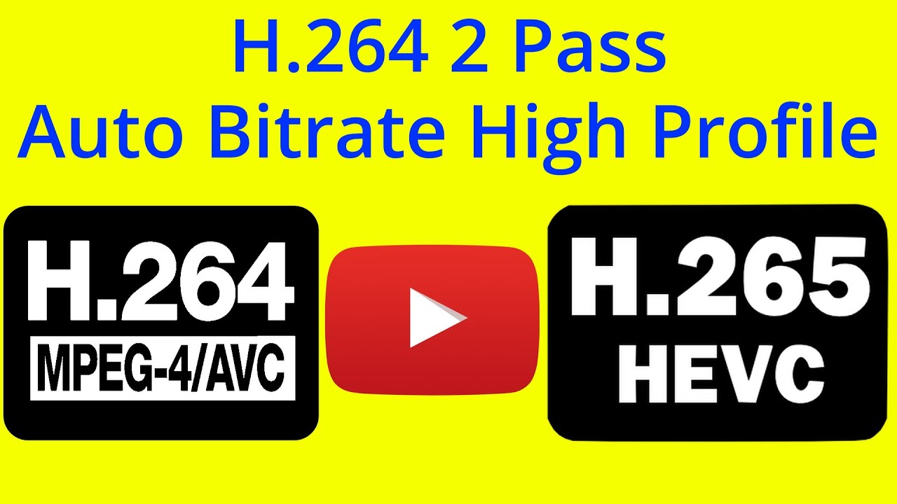 Test 3 H.264 2 Pass Auto Bitrate High Profile - H.264 vs H.265 YouTube ...