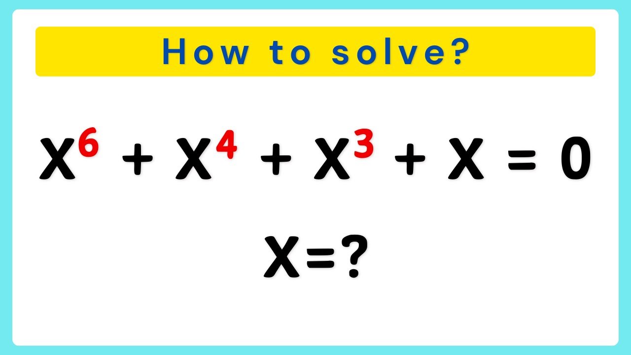 A Nice Math Algebra Problem | Find the value of x? - YouTube
