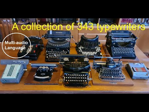 A collection of 343 old typewriters, calculators, mimeographs from 1780 to 2000s years