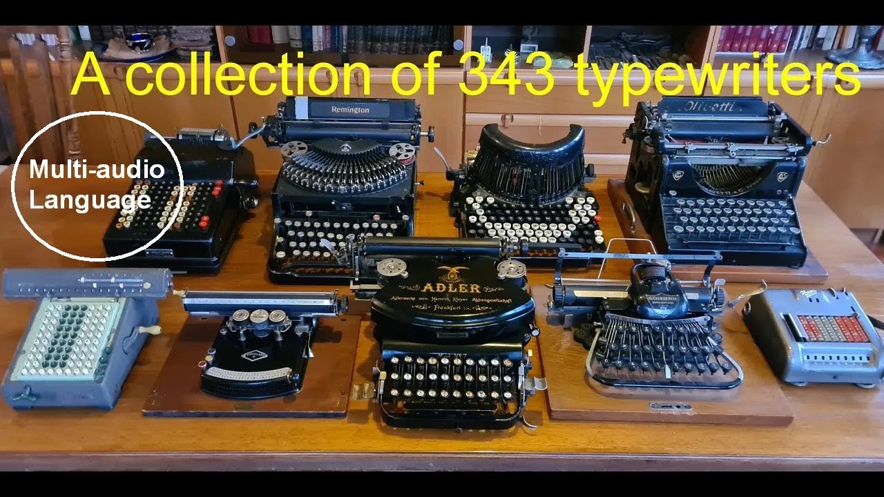 A collection of 343 old typewriters, calculators, mimeographs from 1780 ...