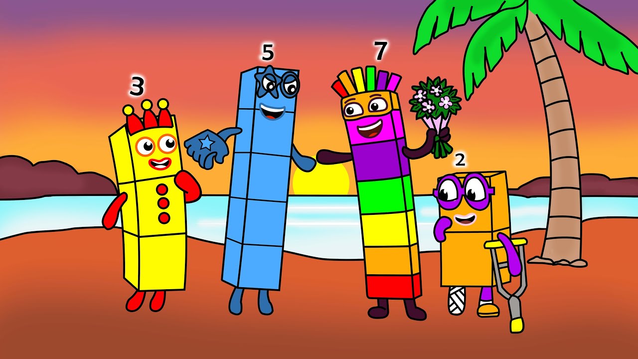 A Special Sunset Gift from Numberblock 7 to Numberblock 5 ...