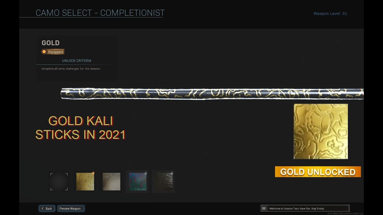 How to get the kali sticks gold in 2021 - YouTube