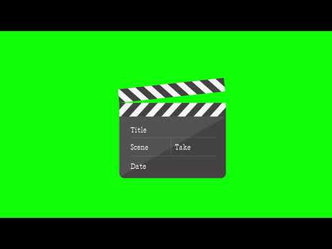 clapperboard action animation on green screen 4K