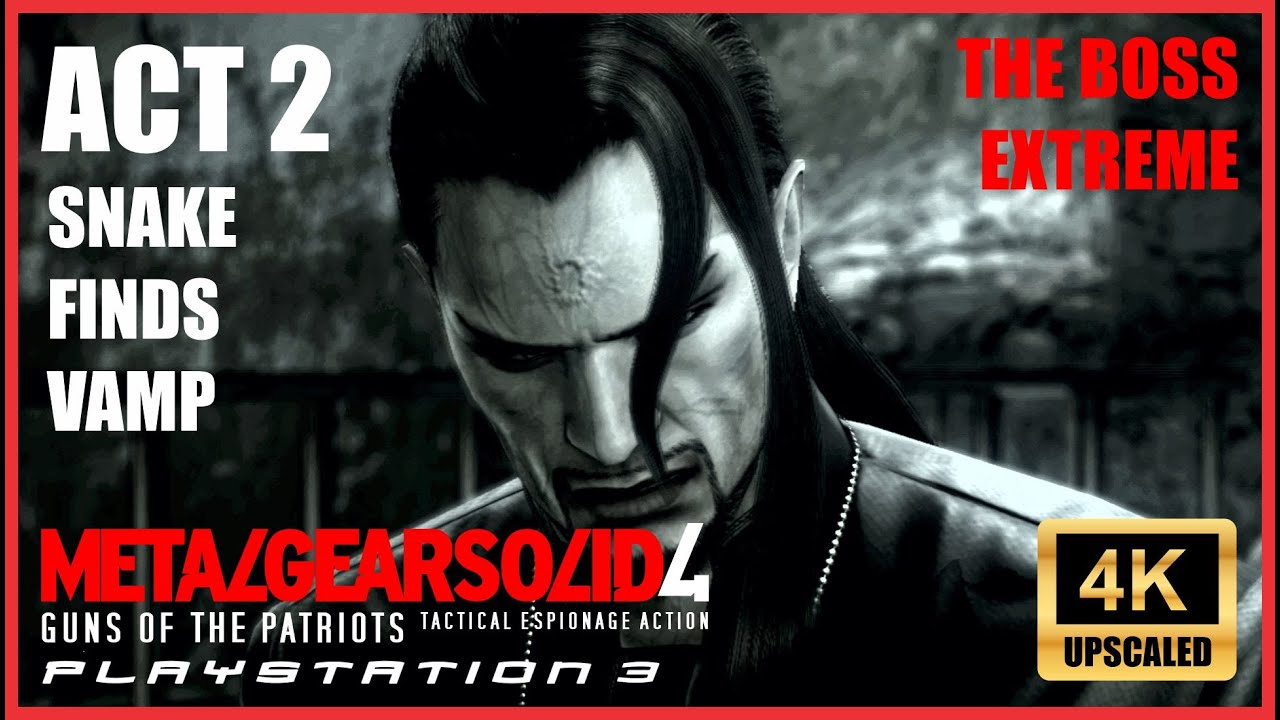 METAL GEAR SOLID 4 - Snake Finds Vamp [4K PS3 UPSCALED] - The Boss ...