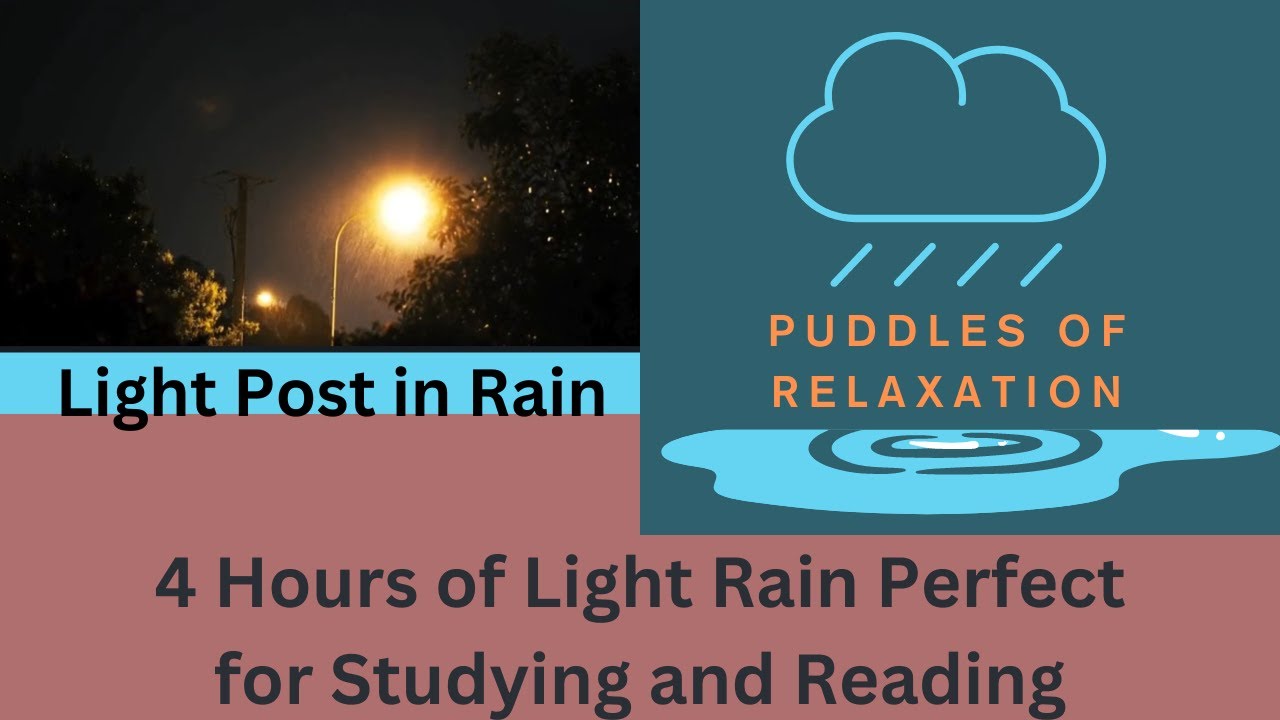 Light Post in Rain (4 Hours) Great Background for Reading and Studying ...