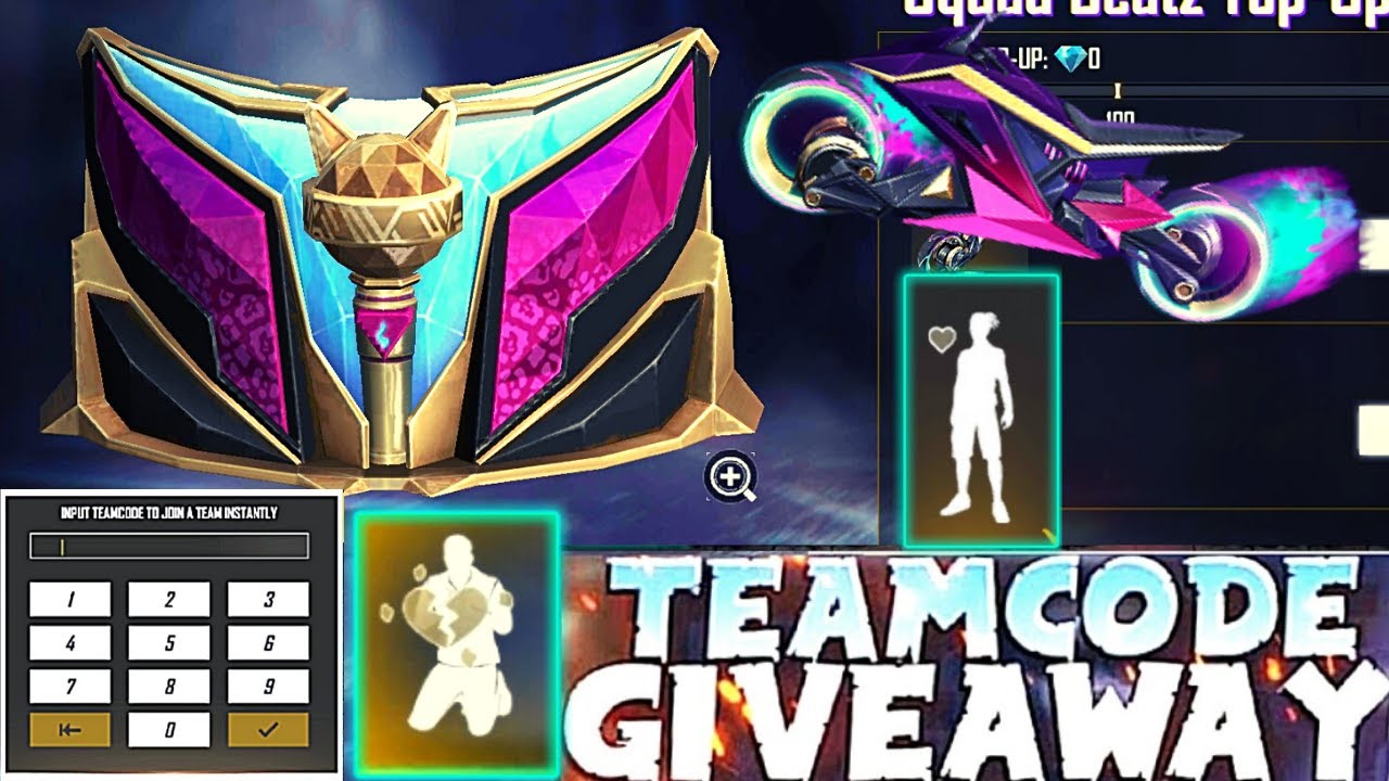 Free Fire Live New Top Up Event Team Code Giveaway ||Team Code Giveaway ...