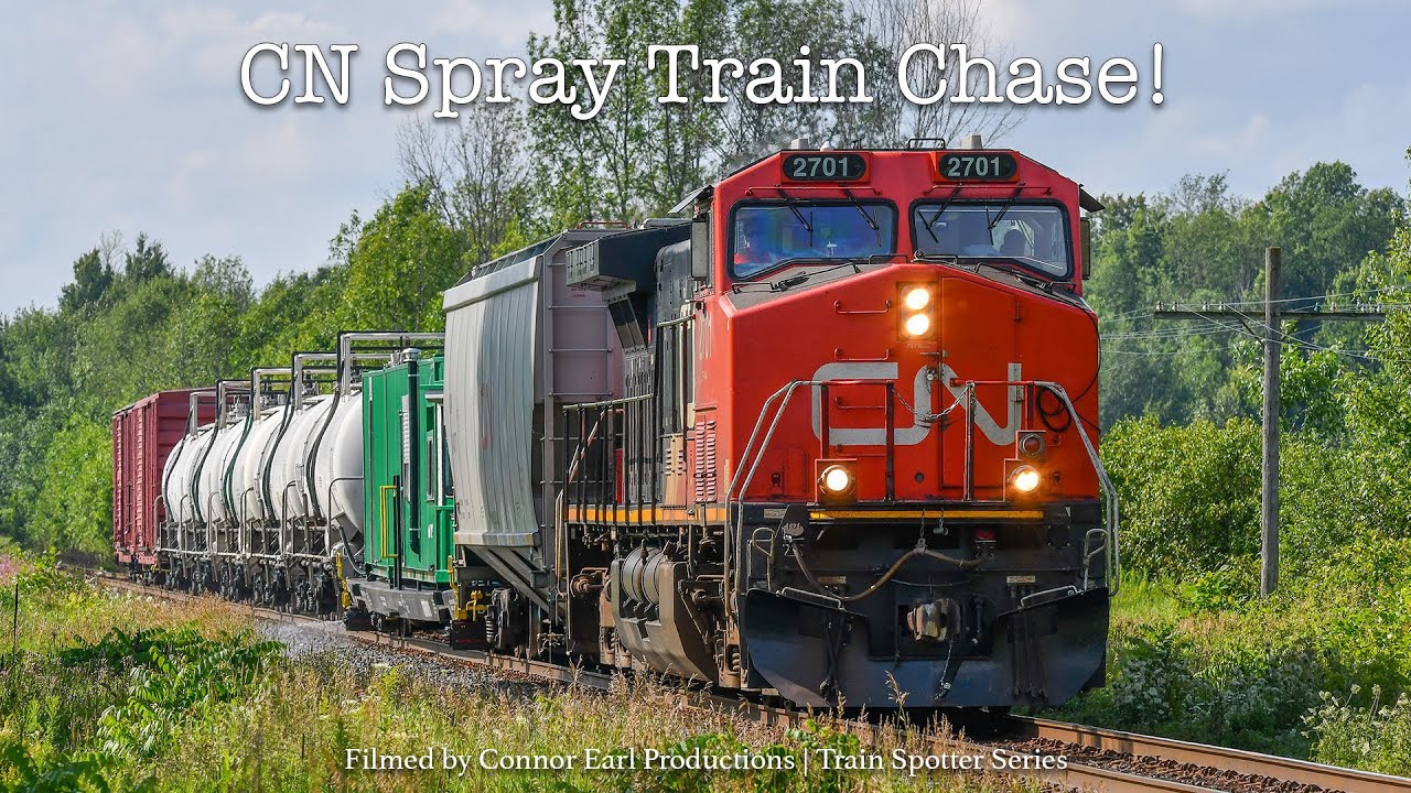 CN Spray Train Chase!! - YouTube