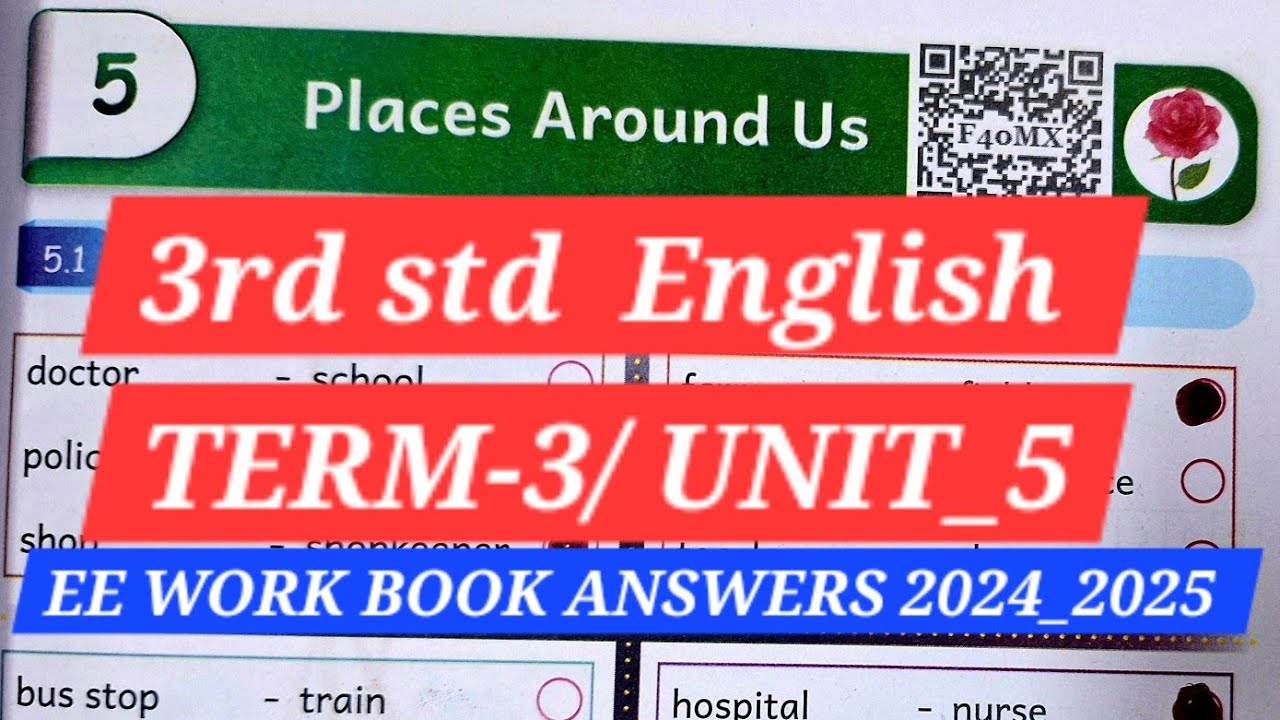 places around us 3std English unit_5/term_3 EE WORK BOOK ANSWERS 2024 ...
