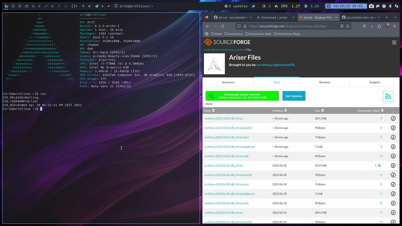 ArcoLinux : 3627 New Ariser iso is out - what is Ariser - pure Arch ...
