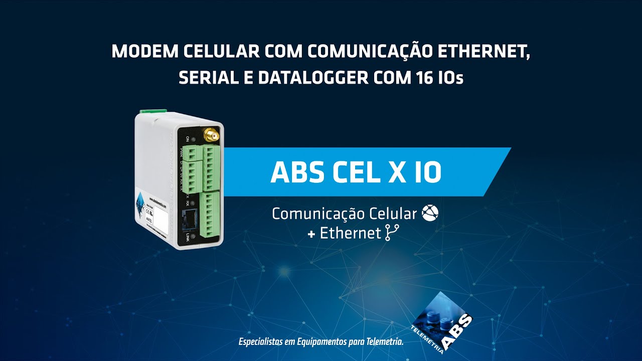 ABS CEL X IO - Modem celular com comunicação ethernet, serial e ...