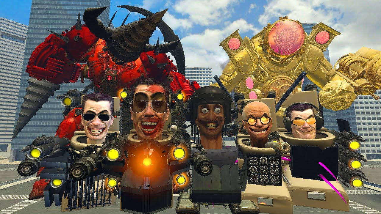 RED DRILL TITAN UPGRADED and CLOCKMAN TITAN BULK vs ALL 1-73 SKIBIDI ...