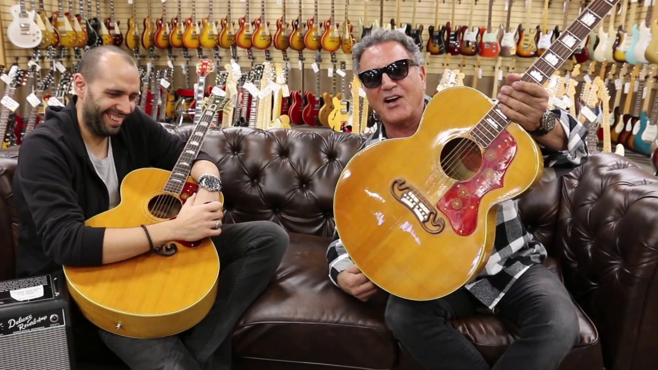 Mark Agnesi and Frank Stallone playing 1956 and 1957 Gibson J-200s here ...