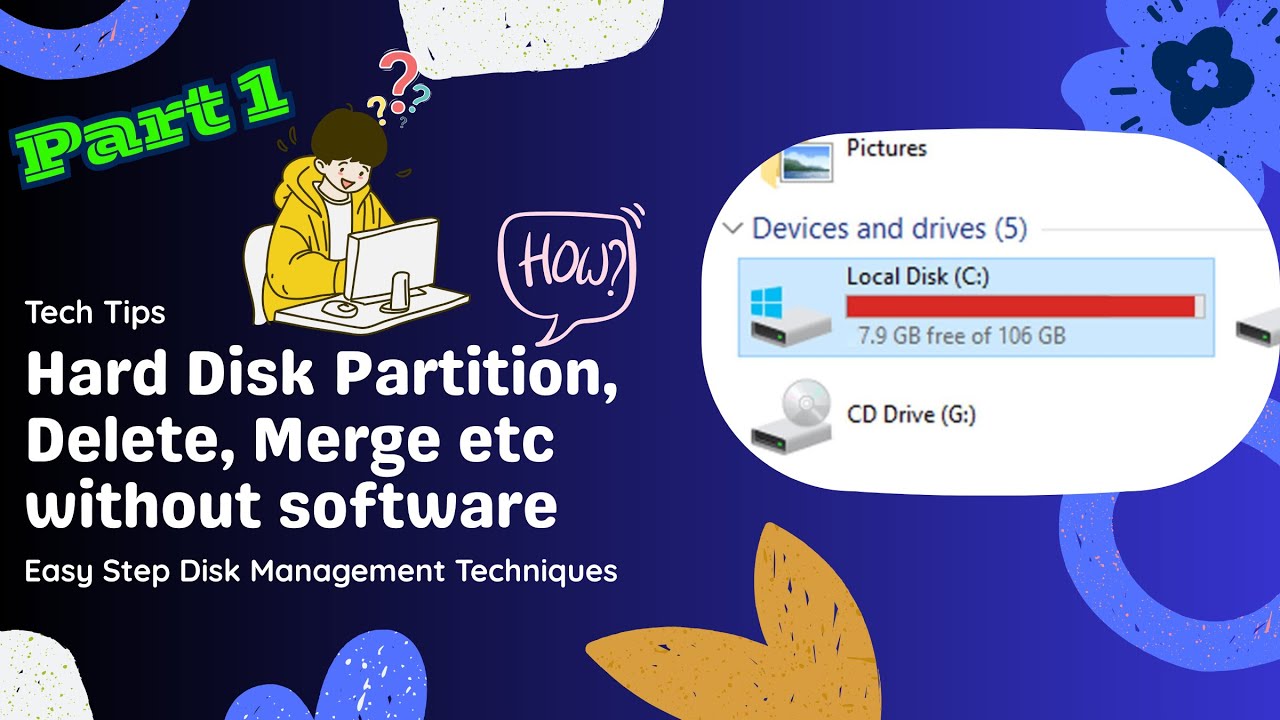 Disk Partition 1 Create Delete Shrink Extend Format Clean Details Windows And Cmd Prompt
