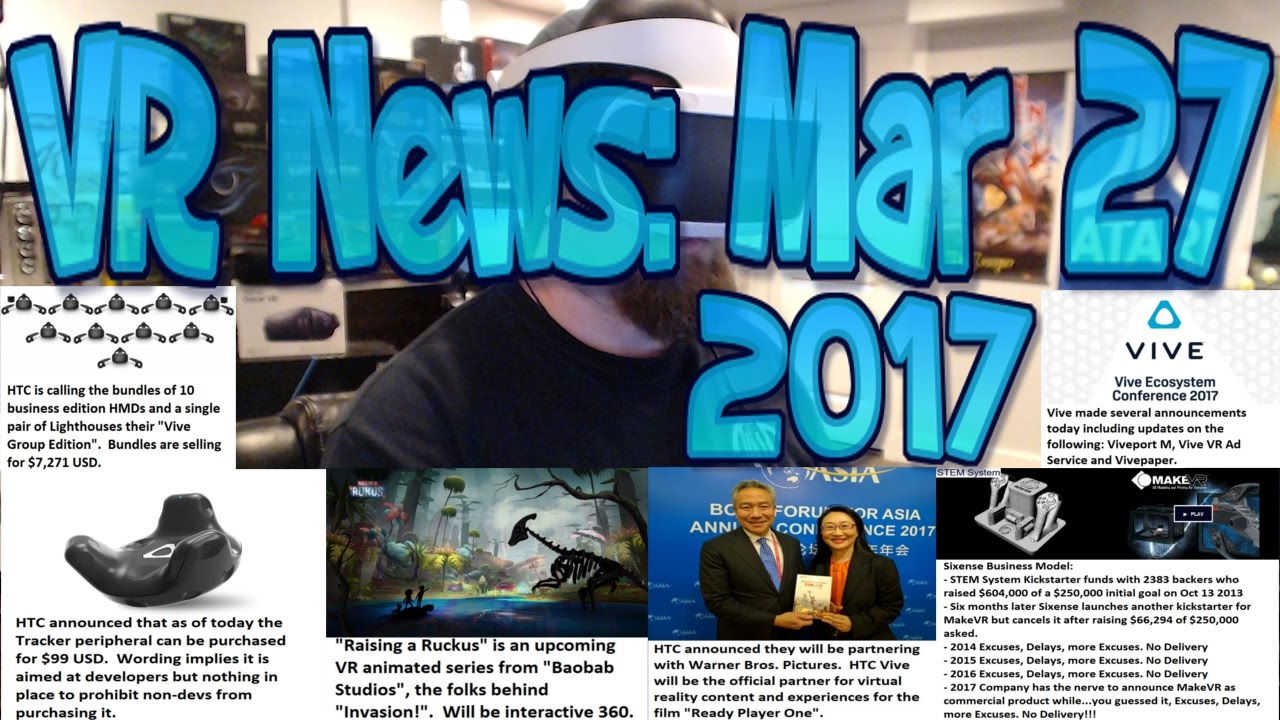 VR News: Mar 27 2017 - Lots of HTC News - Sixense's Shameful Capitalism ...