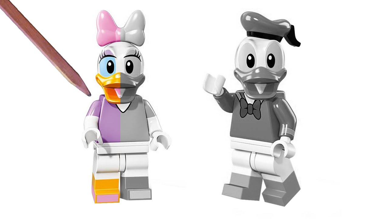 Lego Coloring | Daisy and Donald Duck Lego Coloring Fun - YouTube