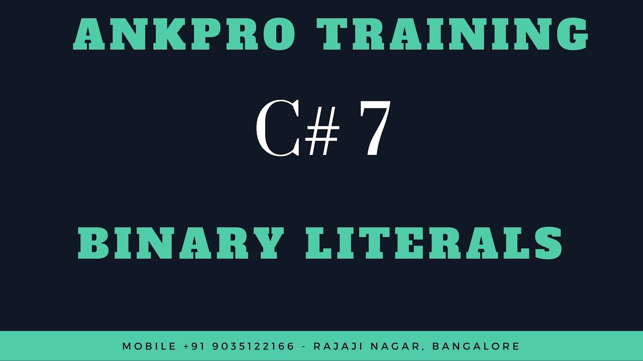 C 7 Chapter 2 Binary Literals Youtube