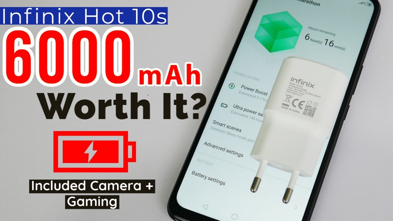 Infinix Hot 10s Battery Charging and Drain Test | Gaming + Camera ...