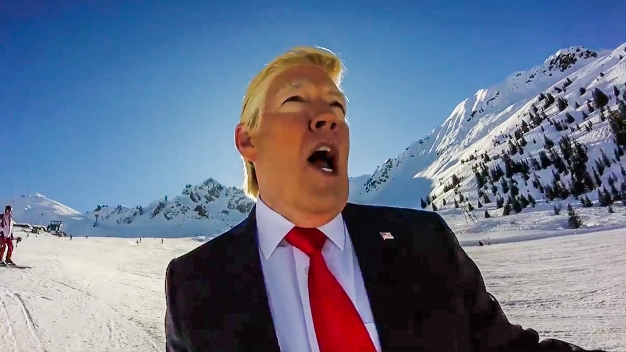 Trumpski - Donald Trump goes skiing - YouTube