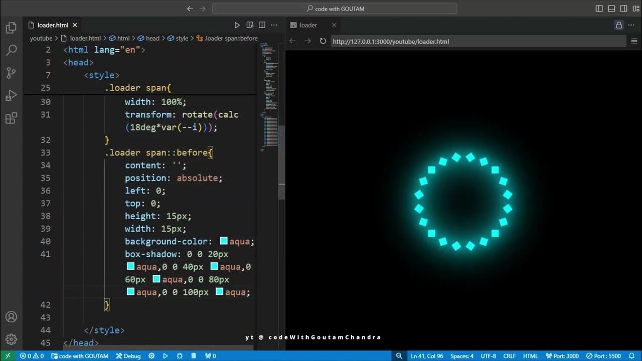 how to make loader in #html and #css . || #trending #loading #codinglife - YouTube