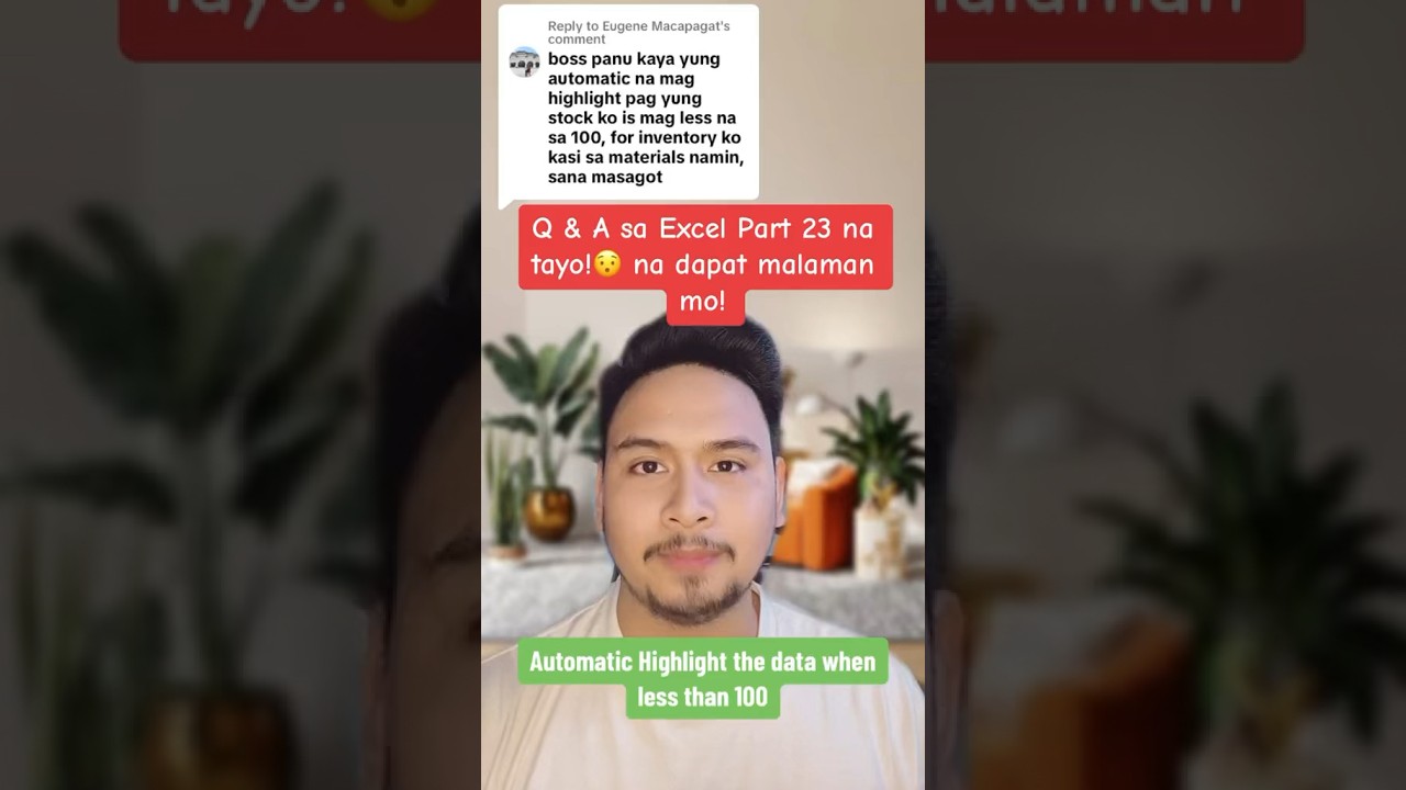 Automatic Highlight Exceltagalog Excel Exceltutorial Excelsolutions Exceltraining Finance 3494