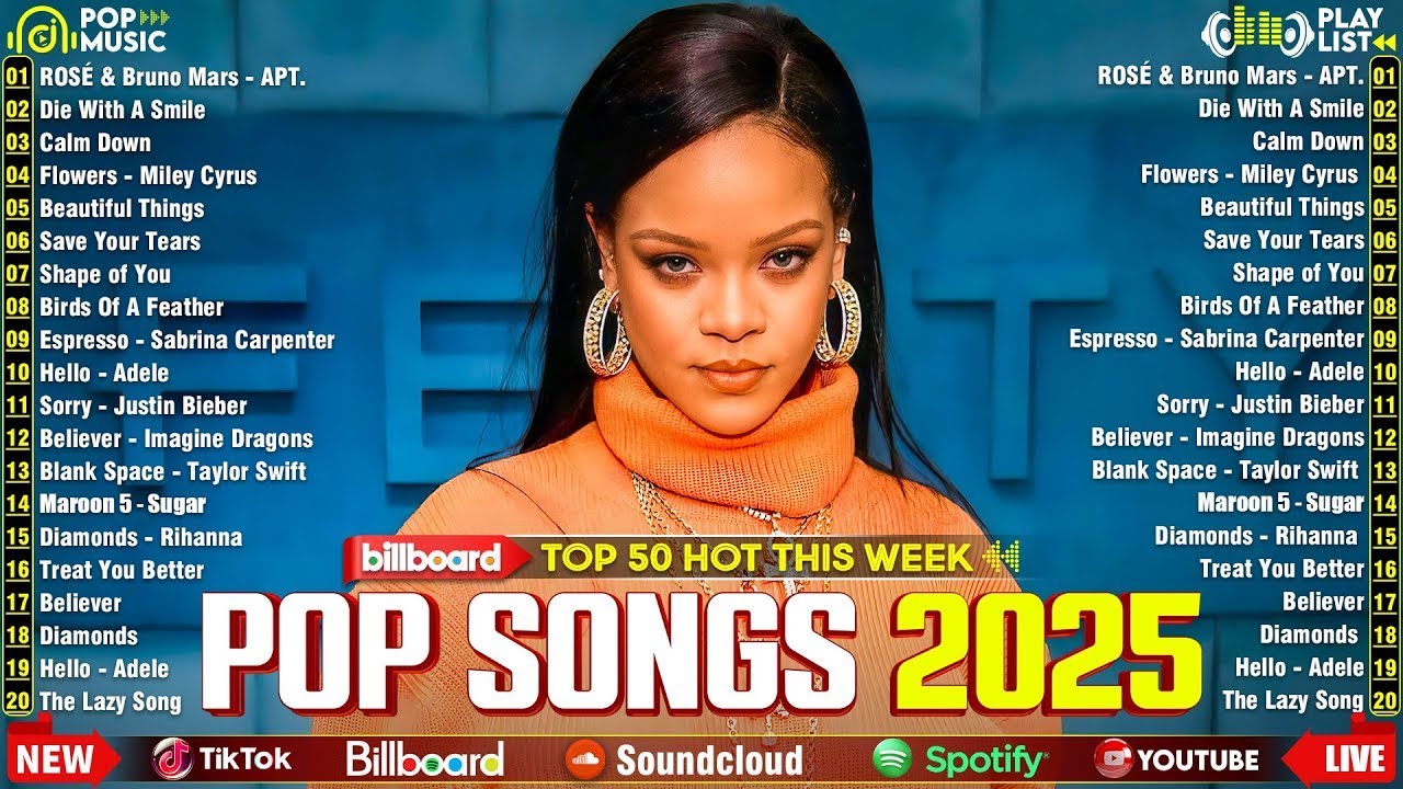 Billboard Hot 100 - Rihanna, Taylor Swift, Maroon 5, Ed Sheeran, Dua ...