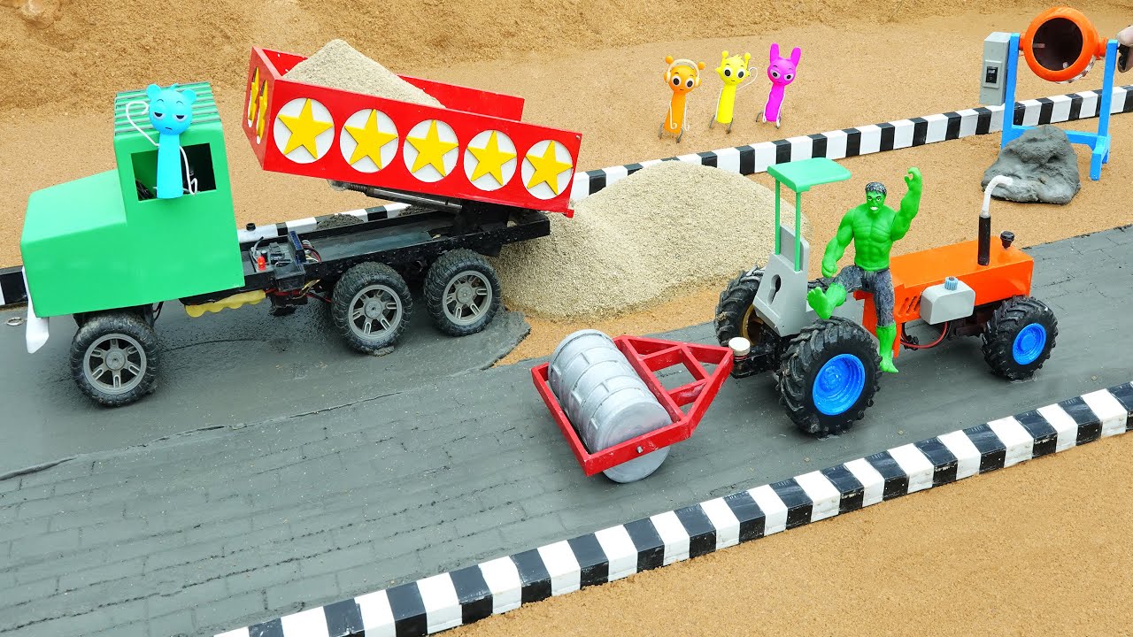 DIY Science Project: Mini Tractor Builds Road with Modern Rollers ...