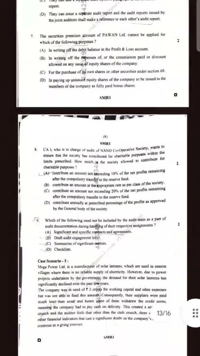 CA Inter Auditing Sep 24 Paper Review | Auditing Paper Analysis | Paper ...