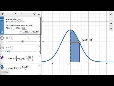 Stats 7.3 areas under the normal curve Desmos demonstration - YouTube