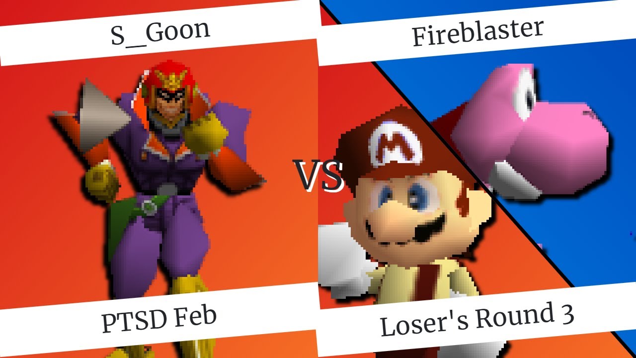 S_goon (Falcon) vs Fireblaster (Yoshi, Mario) - PTSD Feb LR3 - SSB64 ...