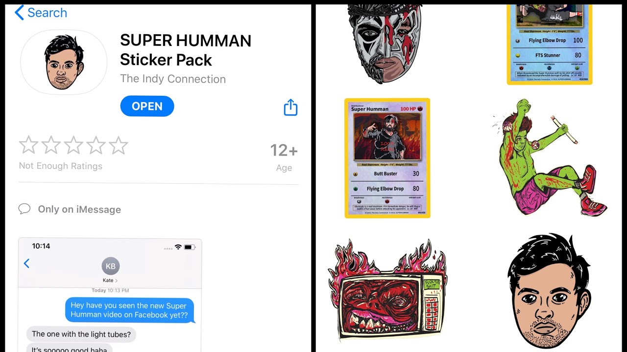 Grab the new Super Humman Sticker pack available on the App Store now ...