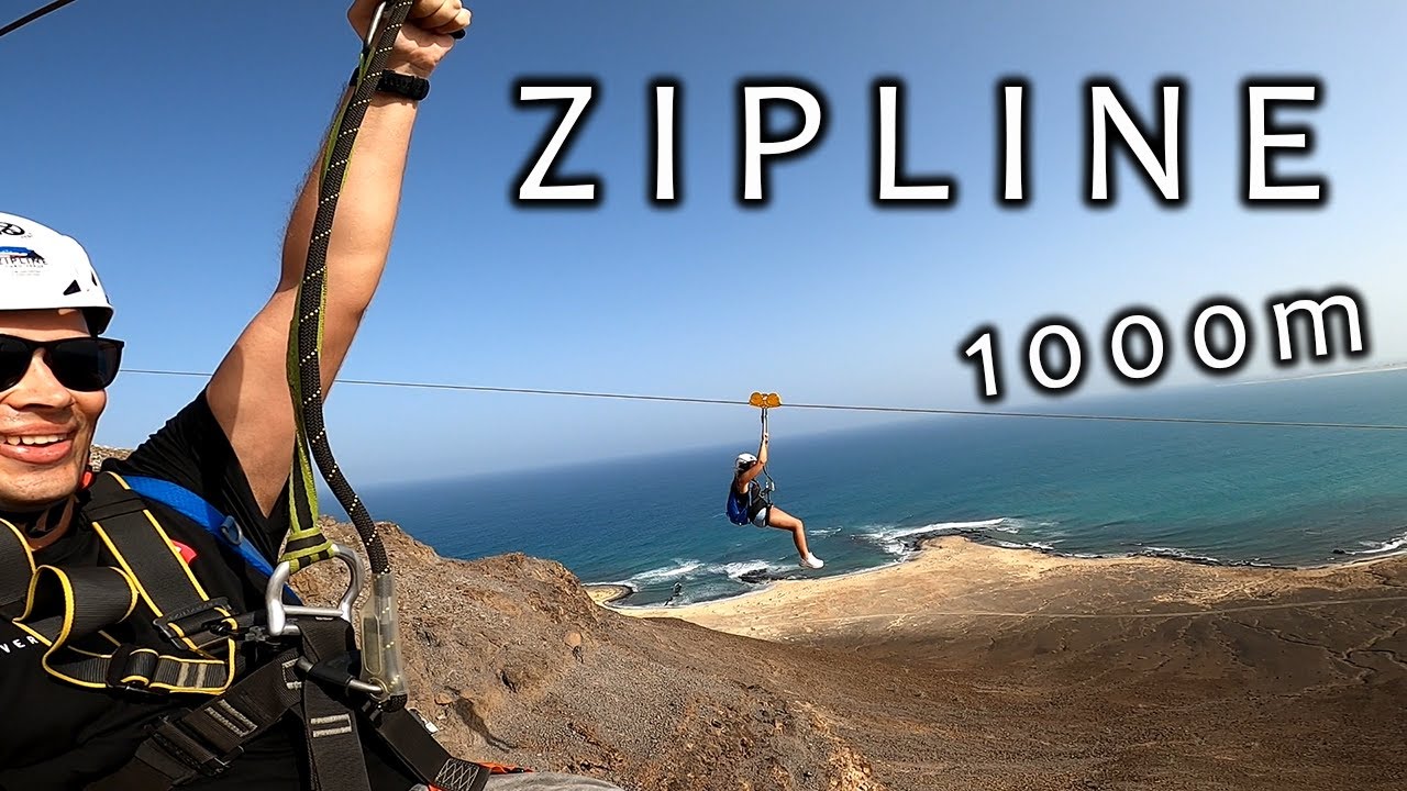 Cabo Verde 2021 - Zipline, Santa Maria (the entire ride) - YouTube