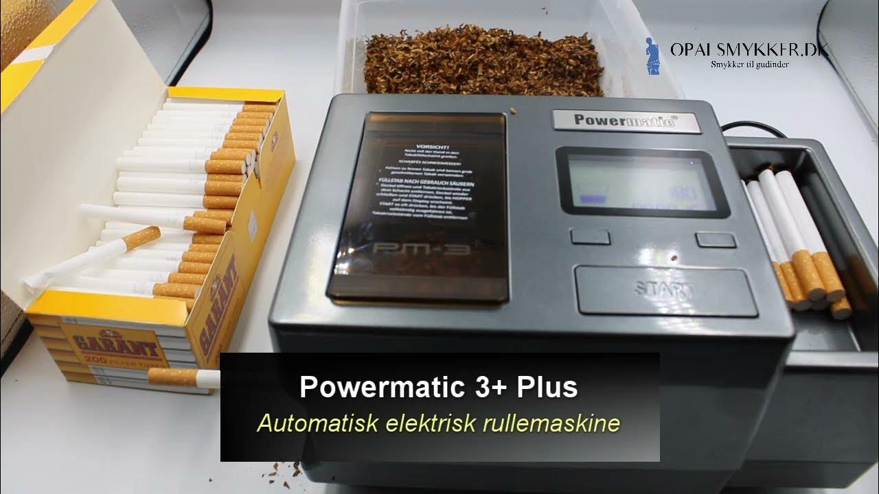 Powermatic 3+ Plus elektrisk automatisk cigaret rullemaskine - YouTube